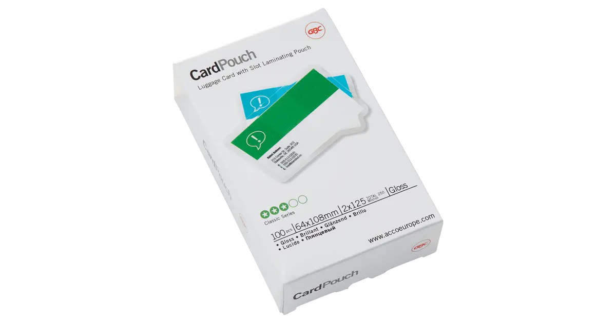 GBC Card™ Pouch 64x108mm 125 micron | GBC